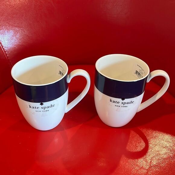 kate spade | Kitchen | Nwt Kate Spade Rutherford Circle Navy Mugs ...